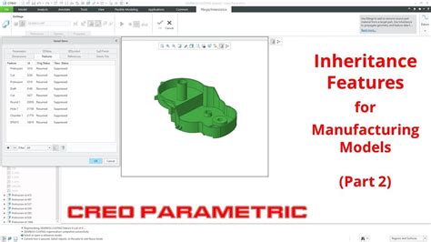 creo parametric inheritance features for machining models part 2