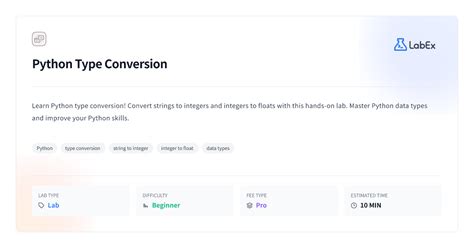 Python Type Conversion Labex
