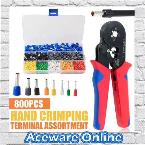 Hsc8 6 4a 800pcs Ferrule Crimper Plier Kit 0 25 10mm2 Tubular Terminal
