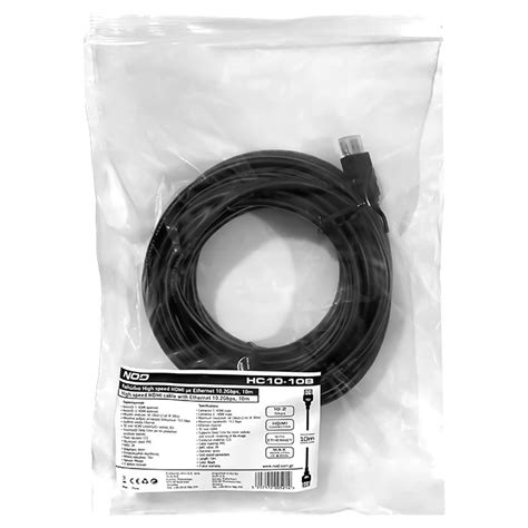 Nod Hc10 10b Καλώδιο High Speed με Ethernet 10 2 Gbps Hdmi αρσ Hdmi