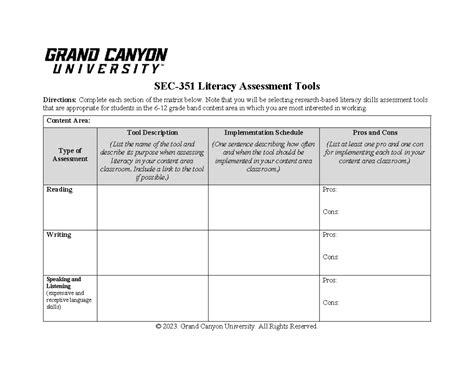 Sec 351 Rs T3 Literacy Assessment Tools Sec 351 Literacy Assessment