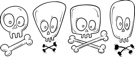 Gráfico Halloween Gracioso Calavera Y Huesos Cruzados Halloween Enojado