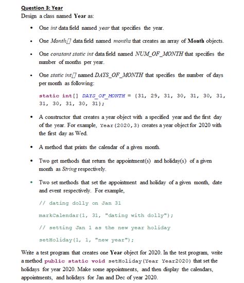 Solved Design A Class Named Month The Class Contains One