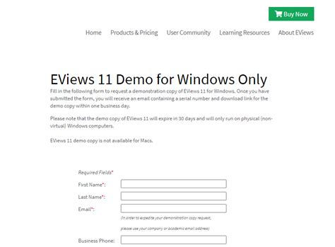Cara Mendapatkan EViews 11 Demo Version