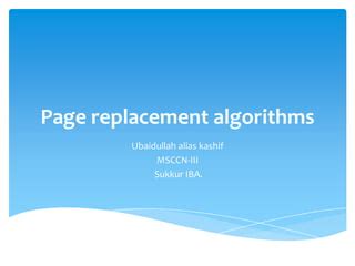Page Replacement Algorithms PPTX Data Storage And Warehousing Computing