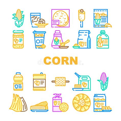 Corn Maize Sweet Plant Cob Vector Seamless Pattern Stock Illustration