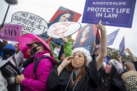 Photos Protests At Amy Coney Barrett Supreme Court Hearing Live Amy