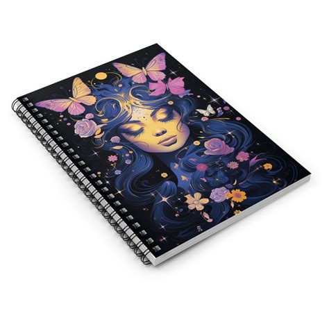 Spiral Notebook Butterfly Girl Etsy
