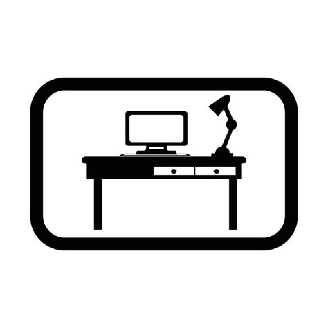 Computer Desk Icon Illustration Symbol Design 46122495 Vector Art At