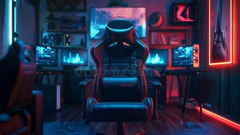 Modern Gaming Setup With Neon Lights Generative AI Stock Image Image Of Vibrant Media