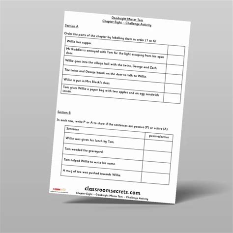 Ks2 Goodnight Mister Tom Chapter 8 Whole Class Guided Reading Pack