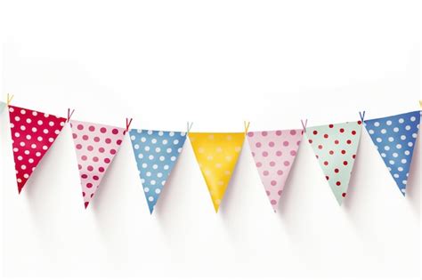 Premium Photo Colorful Festive Bunting Flags On A White Background