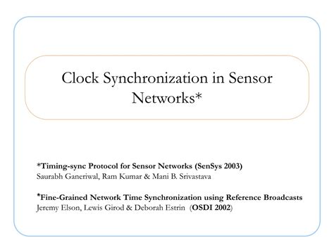 Ppt Clock Synchronization In Sensor Networks Models Protocols And Efficiency Powerpoint