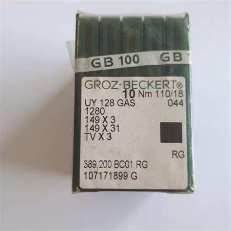 Agulha Groz Beckert UY 128 GAS Galoneira 110 18 Pacote 10
