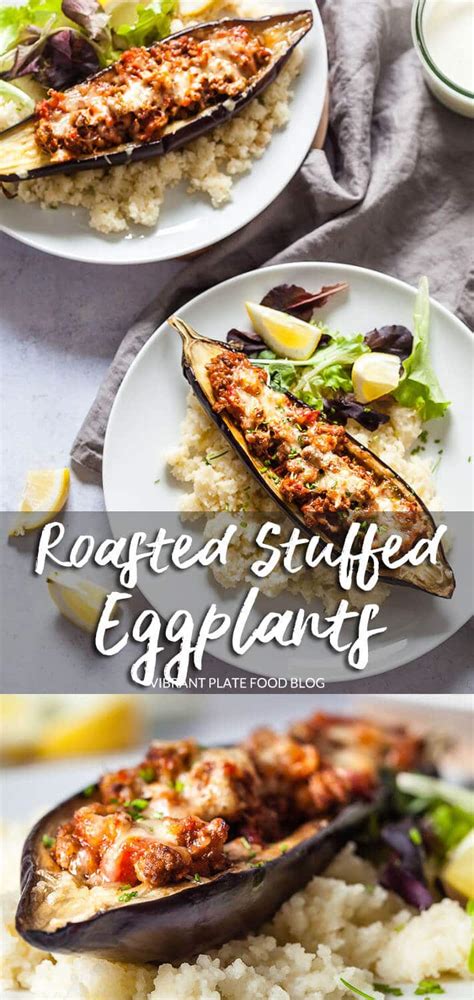 Roasted Stuffed Eggplants Low Carb Gluten Free Vibrant Plate