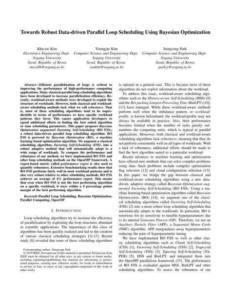 Pdf Towards Robust Data Driven Parallel Loop Scheduling Using