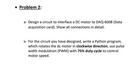 Solved Problem A Design A Circuit To Interface A Dc Chegg