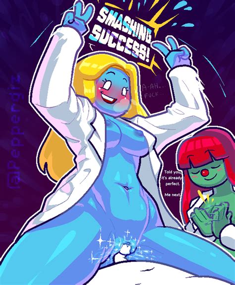 Rule 34 1boy 2girls Anon Belly Belly Button Blonde Hair Blue Skin