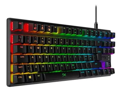 Teclado Gamer Hyperx Alloy Origins Core Qwerty Aqua Inglés Us Color