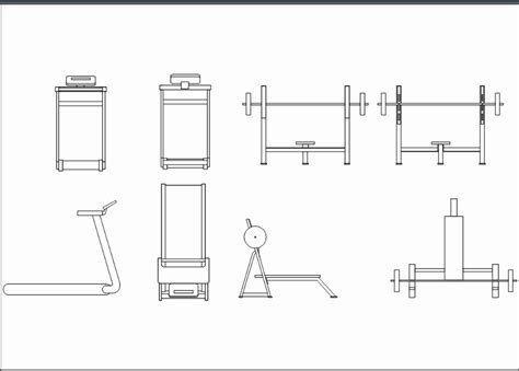 Gym Equipment In Autocad Cad Download 35 63 Kb Bibliocad