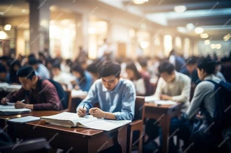 Premium Photo Exam Preparation Abstract View Of Examination Room