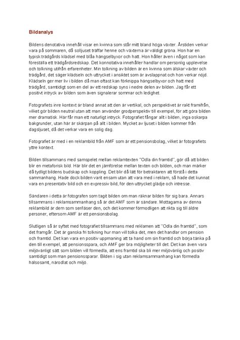 Bildanalys En Analys Av En Bild Som Var En Reklambild Vi Analyserade Vad Det Bakomliggande