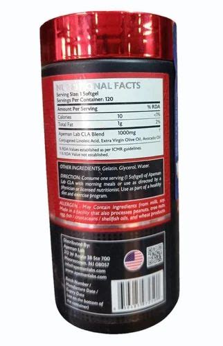 Capsule Ape Man Lab CLA Conjugated Linoleic Acid 1000 Mg At Rs 1699 Kg