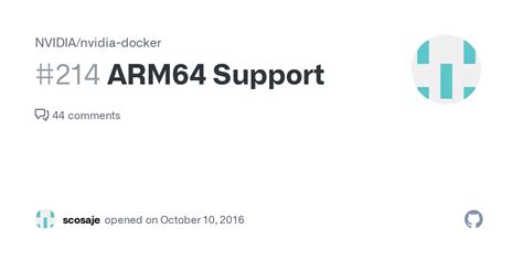 Arm64 Support · Issue 214 · Nvidianvidia Docker · Github