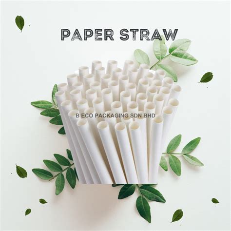 Eco Friendly White Paper Drinking Straw 6mm X 197mm
