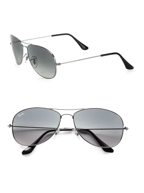 Ray Ban Cockpit Classic Aviator Sunglasses In Gray Smoke Lyst