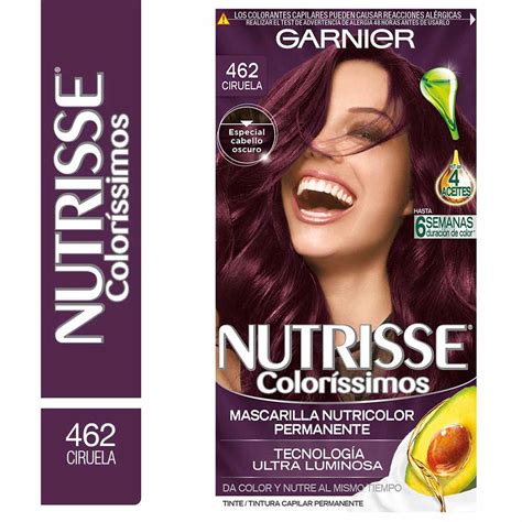 Tinte Para Cabello Garnier Nutrisse Coloríssimos 462 Cieruela Caja 1un