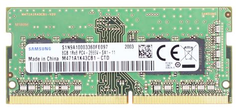8gb 2666 Samsung Pc4 2666v 1rx8 Sa1 11 M471a1k43cb1 Ctd PamiĘĆ Ram W