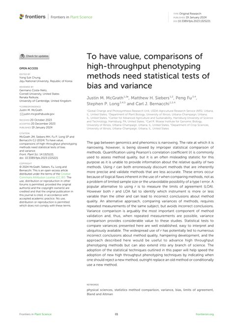 Pdf To Have Value Comparisons Of High Throughput Phenotyping Methods Need Statistical Tests