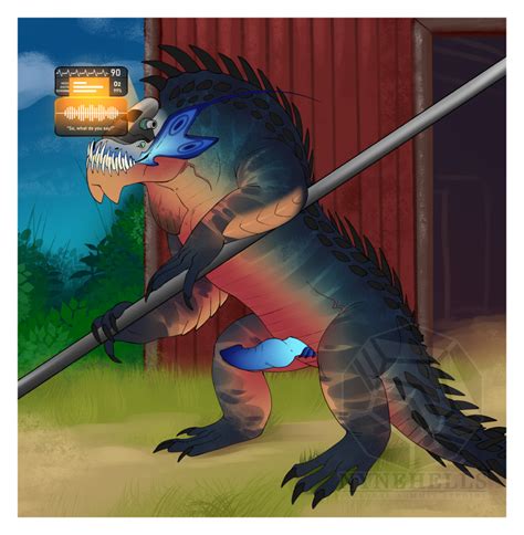 Rule 34 Barn Black Body Black Claws Black Scales Blue Flesh Blue