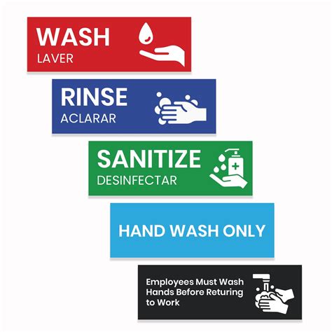 Wash Rinse Sanitize Sink Labels Stickerjet