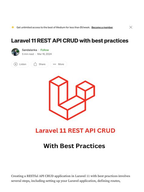 Laravel 11 Rest Api Crud With Best Practices By Sandalanka Mar