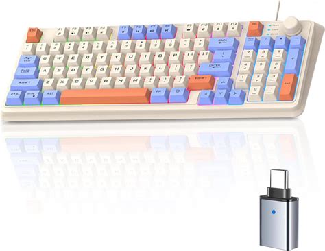 Fythao Computer Keyboard Wired Plug And Play Usb Membrane Keyboard 94 Keys Wired