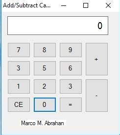 Add Subtract Calculator SourceCodester