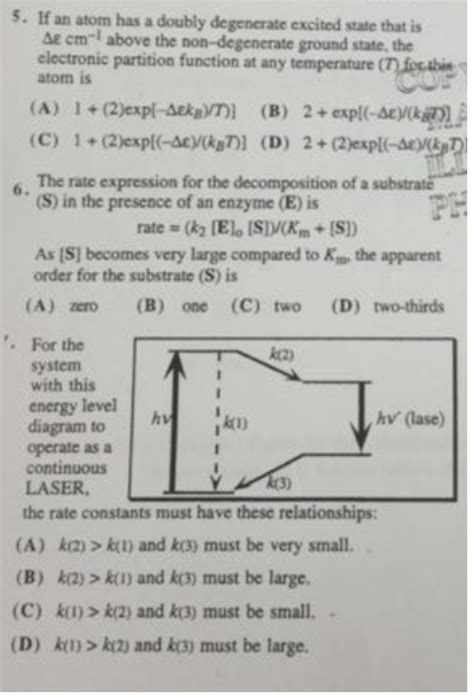solved 5 if an atom has a doubly degenerate excited state