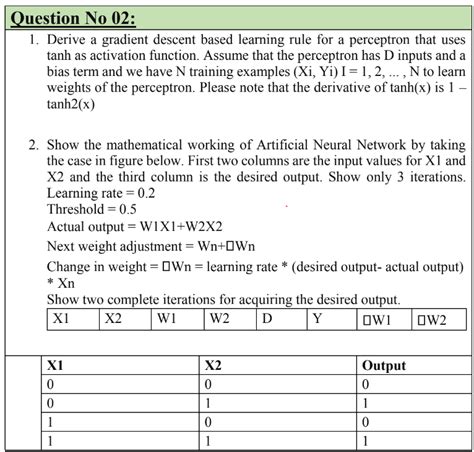 derive a gradient descent based learning rule for a
