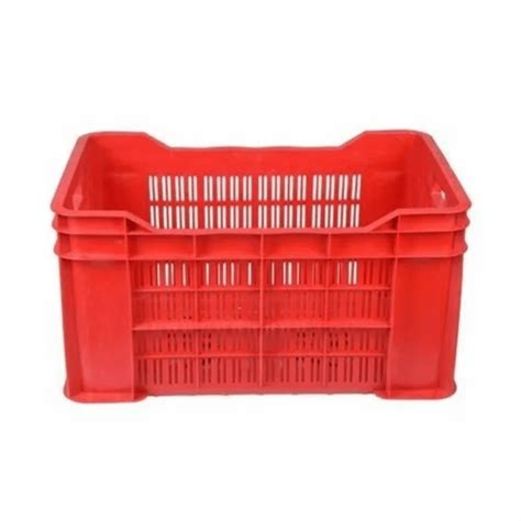 Rectangular Red Plastic Crates Dimension 300x200x100 Mm At Rs 160
