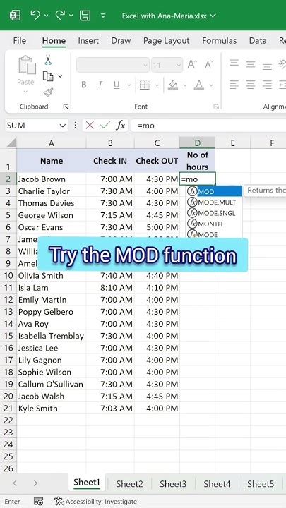 How To Calculate Time Difference Betwee Two Hours Using Mod Function