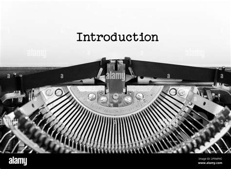 Introduction Word Closeup Being Typing And Centered On A Sheet Of Paper On Old Vintage