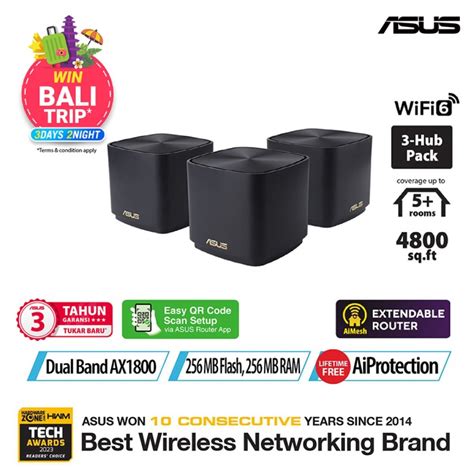 Promo ASUS ZenWiFi AX Mini XD4 AX1800 3 Pack Zen WiFi 6 Mesh Router