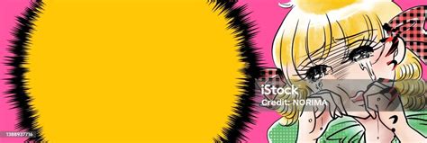 70 년대 의 Shoujo 만화 금발의 아름다운 소녀의 컬러 일러스트 때문에 상한 마음의 하드 울고 가짜 속눈썹에 대한 스톡 벡터 아트 및 기타 이미지 Istock