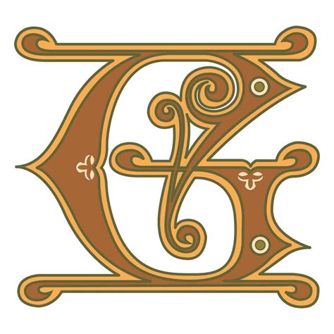 Art Ginger Initial Caps Font Capital Letter G Vector Design 35787114