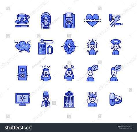 Colored Vector Epilepsy Icons Vector Illustration เวกเตอร์สต็อก ปลอดค่าลิขสิทธิ์ 1263419227