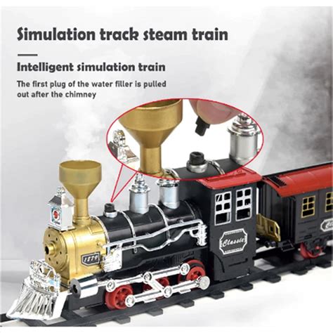 Electric Toy Classic Train Set With Steam Simulation Smoking 0026