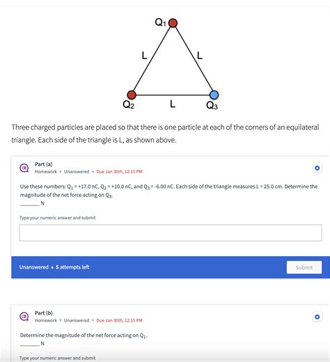 Solved Three Charged Particles Are Placed So That There Is Chegg