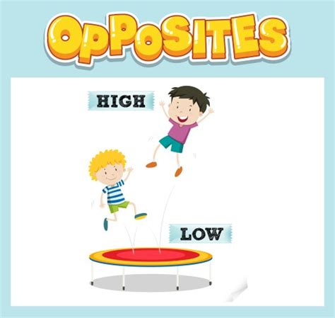 Opposite Words High And Low Royalty Free Vector Image